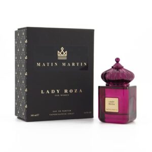 matin martin lady roza - arabian perfume for women - floral womens perfume with rose, cedar and cashmeran notes - long-lasting travel perfume - 3.4 oz