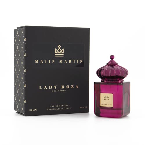 MATIN MARTIN Lady Roza - Arabian Perfume for Women - Floral Womens Perfume with Rose, Cedar and Cashmeran Notes - Long-Lasting Travel Perfume - 3.4 oz