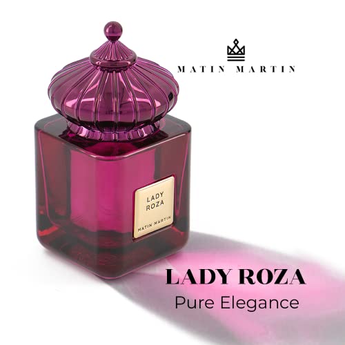 MATIN MARTIN Lady Roza - Arabian Perfume for Women - Floral Womens Perfume with Rose, Cedar and Cashmeran Notes - Long-Lasting Travel Perfume - 3.4 oz