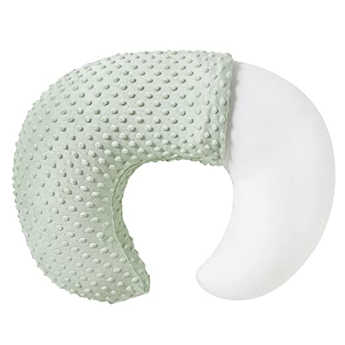 Baby Nursing Pillow and Body Positioner with Premium Slipcover for Breastfeeding for Baby Boys and Girls, Feeding Pillow with Breathable Comfortable Pillowcase (Green)