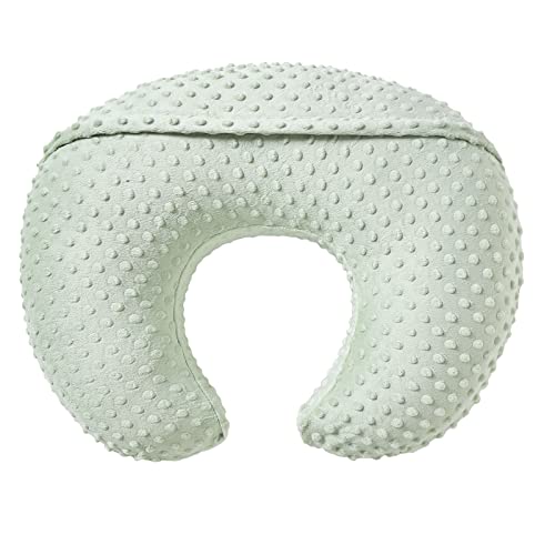 Baby Nursing Pillow and Body Positioner with Premium Slipcover for Breastfeeding for Baby Boys and Girls, Feeding Pillow with Breathable Comfortable Pillowcase (Green)