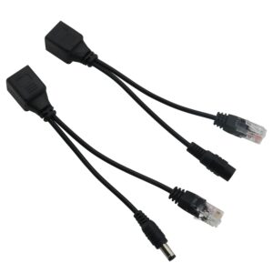 poe splitter injector kit zczqc 1pair inline passive power injector cable with 5.5x2.1 mm dc connector poe injector and poe splitter kit