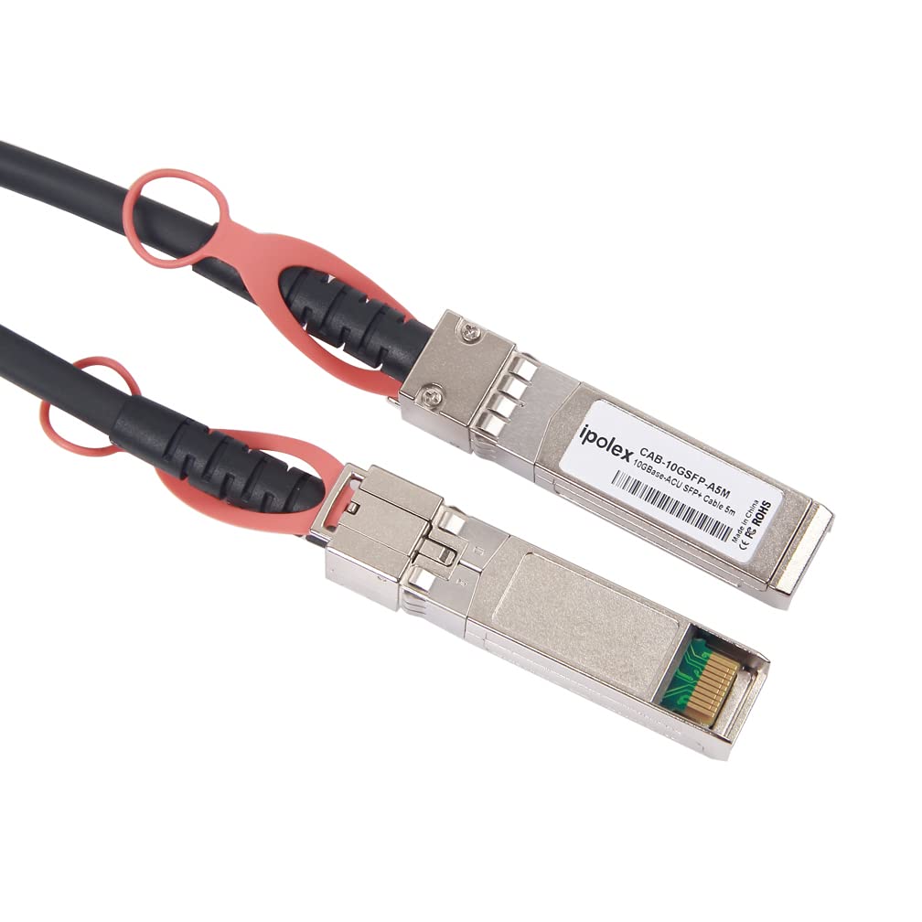 ipolex 10G SFP+ Twinax Cable, Direct Attach Copper(DAC) Active Cable for Cisco SFP-H10GB-CU5M, 5m (16.4ft)