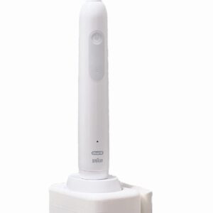 Burd - Electric Oral-B Tooth Brush Wall/Outlet Holder/Mount/Cord Organizer (Charger not Included), White