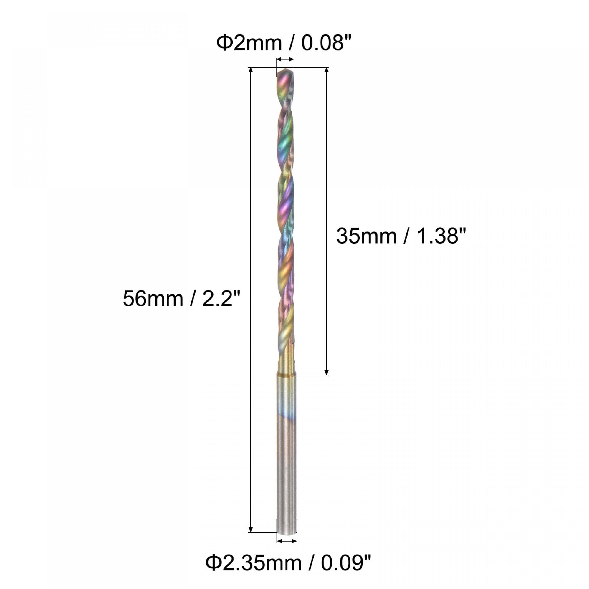 uxcell 2Pcs Mini Twist Drill Bit, 2mm Micro Engraving Drill Bits, High-Speed Steel 2.35mm Shank Uncoated for DIY Resin, Amber and Wood