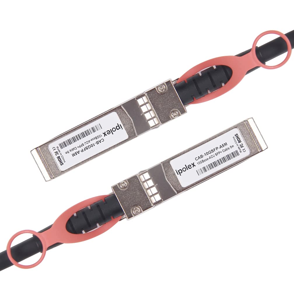 ipolex 10G SFP+ Twinax Cable, Direct Attach Copper(DAC) Active Cable for Cisco SFP-H10GB-CU5M, 5m (16.4ft)