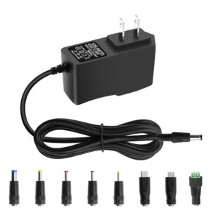 arkare 5v 1a dc power supply adapter 5w ac/dc charger ac 100v-240v to dc 5 volt 1amp 0.5a replacement power cord for security camera baby monitor graco swing tv box raspberry pi type c with 8tips