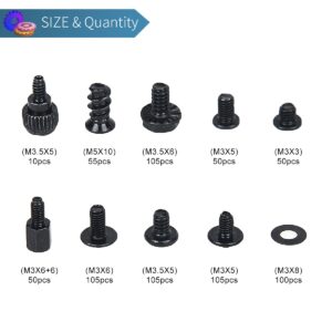 736 Pcs Personal Computer Spacer Screws Standoffs M3 M5 Head Assortment Kit for 2.5" SSD, Hard Drive, Computer Case, Motherboard, Fan Power Graphics