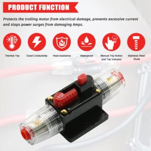 20Amp Circuit Breaker,Car Protect for Car Audio Amps Overload Protection Fuse 12V-24VDC Resettable (20A)