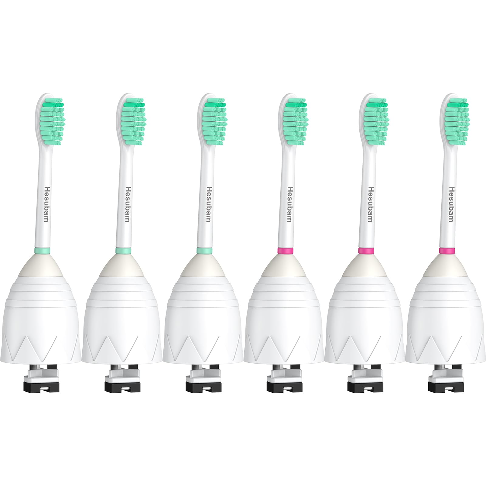 Hesubam Replacement Toothbrush Heads for Philips Sonicare E-Series Screw-On Electric Toothbrush Essence CleanCare Advance Elite Xtreme, and Refills for HX7022, HX7023, 6Pack