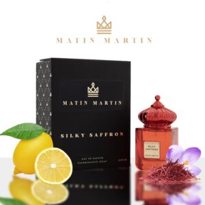 Matin Martin Silky Saffron - Woody Spicy Unisex Travel Perfume with Saffron and Leather Notes - Perfume for Men - Arabian Perfume for Women - 3.4 oz