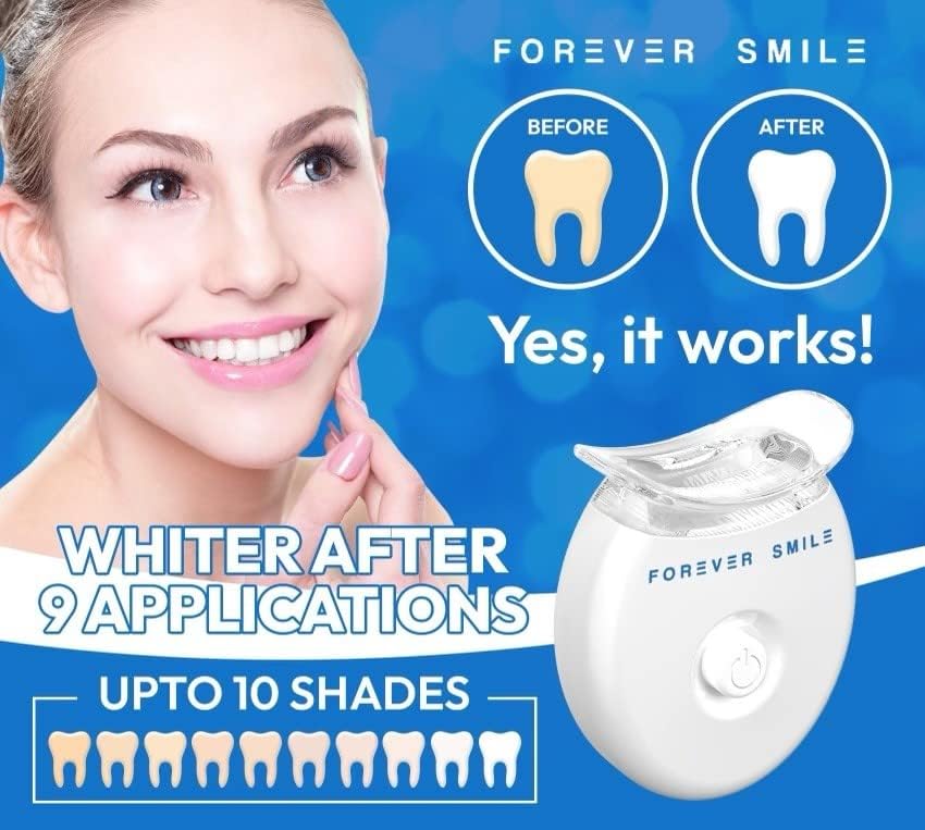 Forever Smile 5X LED Teeth Whitening Kit for Sensitive Teeth. Complete and Effective at Home Teeth whitening kit.