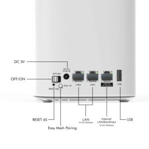 AC3000 Mesh WiFi Router WiFi Extender Tri-Band with MU-MIMO for Whole Home Network up to 5,500 Sq.ft. Coverage, Replace Wi-Fi Router and Range Extenders,3xGigabit Ports,Parental Controls,2-Pack