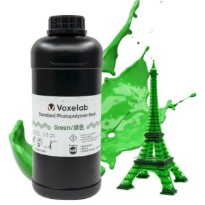 voxelab 3d printer resin, lcd uv-curing resin, tough & rigid 3d resin with 405nm standard photopolymer for lcd 3d printing(1kg,green)