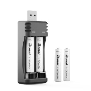 bonai rechargeable aaa batteries with charger, usb high-speed charger for aa aaa ni-mh ni-cd rechargeable battery