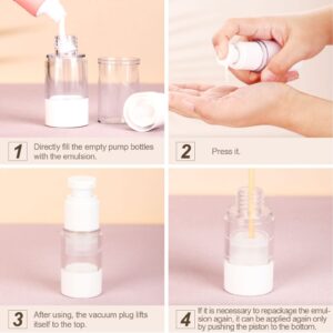 12 Pcs 15 ml Airless Pump Bottles 0.5 oz Travel Pump Bottle Dispenser Refillable Cosmetic Cream Jar Vacuum Makeup Pump Containers Plastic Pump Press Bottles for Lotion Perfume