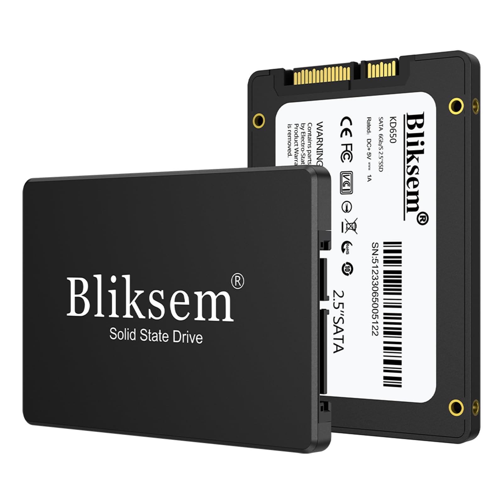 Bliksem SSD 240GB SATA III 6Gb/s Internal Solid State Drive 2.5″ 7mm(0.28″) 3D NAND TLC Chip for Laptop and Pc KD650 (Black 240GB)