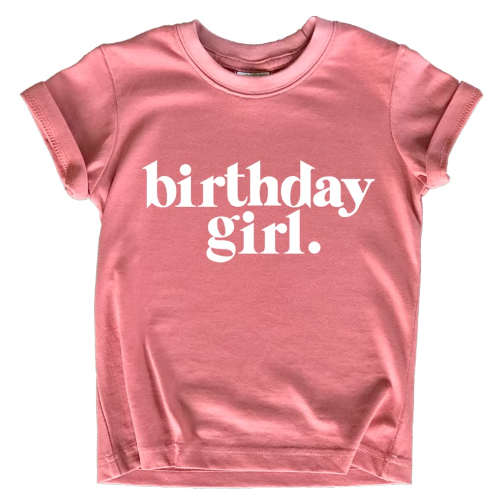 Birthday Girl Shirt Outfit Year Old Kids for Toddler 1st 2nd 3rd 4th 5th 6th 7th (Mauve, 12 Months)