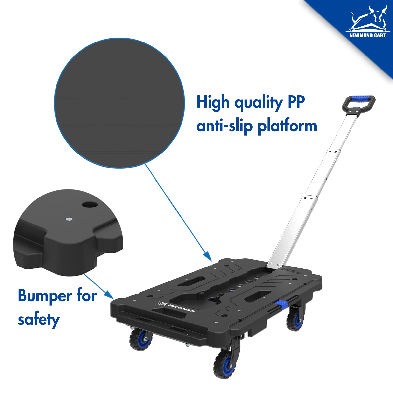 300lb Foldable Platform Hand Truck Push Cart