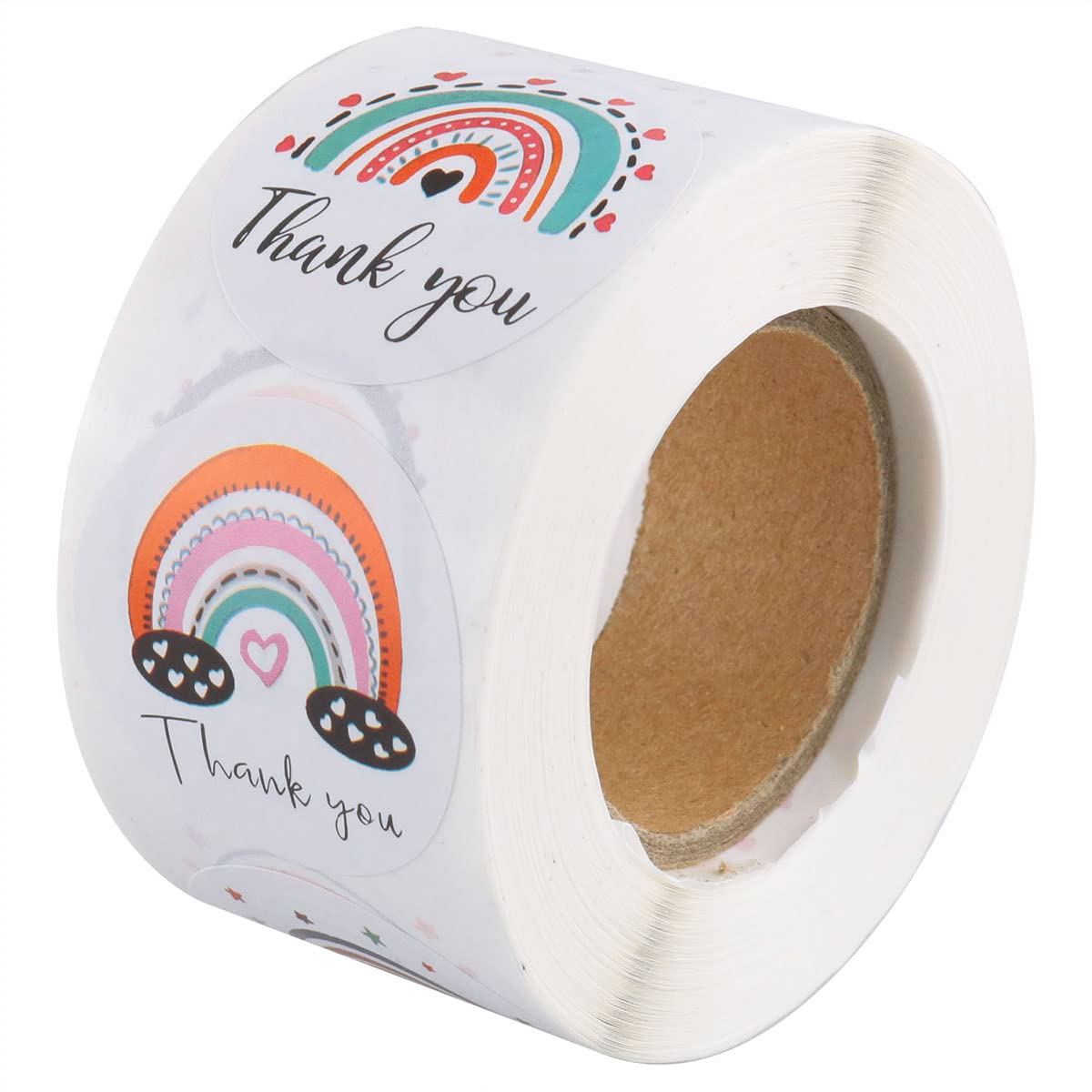 Rainbow Sticker Ruiwaer 500pcs Rainbow Thank You Label Stickers 1.5 Inch Round Wedding Holiday Party Decoration Birthday Gift Sticker Baking Sticker Label