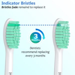 Hesubam Replacement Toothbrush Heads for Philips Sonicare E-Series Screw-On Electric Toothbrush Essence CleanCare Advance Elite Xtreme, and Refills for HX7022, HX7023, 6Pack