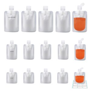 kitchen gims 15 pcs travel pouches for toiletries travel containers tsa approved refillable squeeze pouch for shampoo conditioner cosmetics (30ml/50ml/100ml)