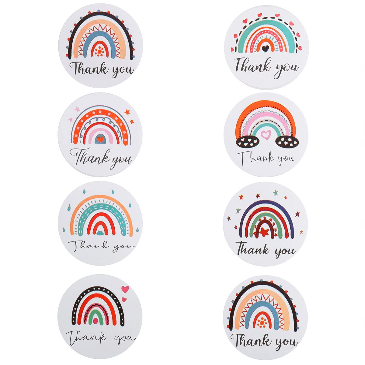 Rainbow Sticker Ruiwaer 500pcs Rainbow Thank You Label Stickers 1.5 Inch Round Wedding Holiday Party Decoration Birthday Gift Sticker Baking Sticker Label