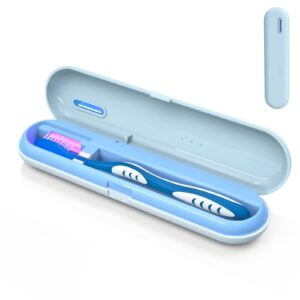 vaptec toothbrush travel case,portable toothbrush box toothbrush covers with u v cleaning light for home and travel