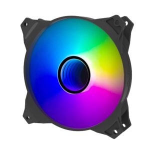 zalman if120 infinity mirror argb 120mm case fans, silent 3-pin addressable rgb fans for computer case & liquid radiator, 1200rpm smooth and silent fans, 55.2 cfm, argb controller included (3 pack)