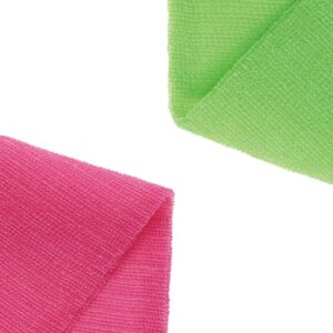 Extra Rough, Exfoliating Washcloth [Made in Japan] Exfoliating Towel Special texture makes Fluffy Foam lather, Back Scrubber, Dead Skin Cell Remover [Loofah for Women and Men] (2pcs set(Green, Pink))