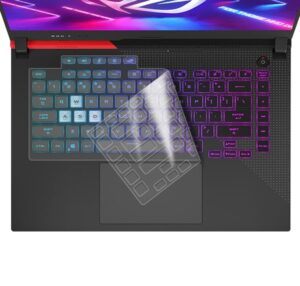 keyboard skin compatible for 2021 asus rog strix g15 gaming laptop 15.6" g513qm g513qr g513qr-es96 g513ih, 2022 asus rog strix g533z g513r series [not compatible for 2020 asus rog strix g15] (clear)