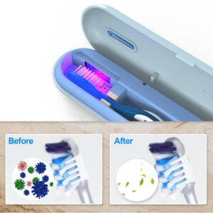 VAPTEC Toothbrush Travel Case,Portable Toothbrush Box Toothbrush Covers with U V Cleaning Light for Home and Travel