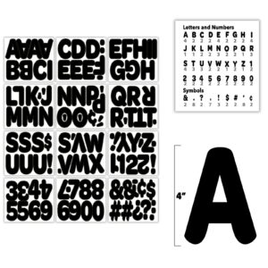 The Peel People Peel and Stick Letters and Numbers - Acid-Free, Non-Toxic, Use Indoors or Outdoors, Made in The USA, 115 4-Inch Stickers Included, Solid Black