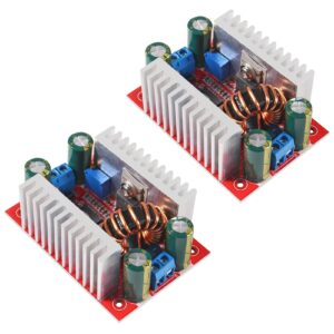 2pcs 400w 15a dc-dc boost converter step up module, dc 8.5v-50v to dc10v-60v constant current power supply module voltage regulator constant power heat sink adjustable module for electric product