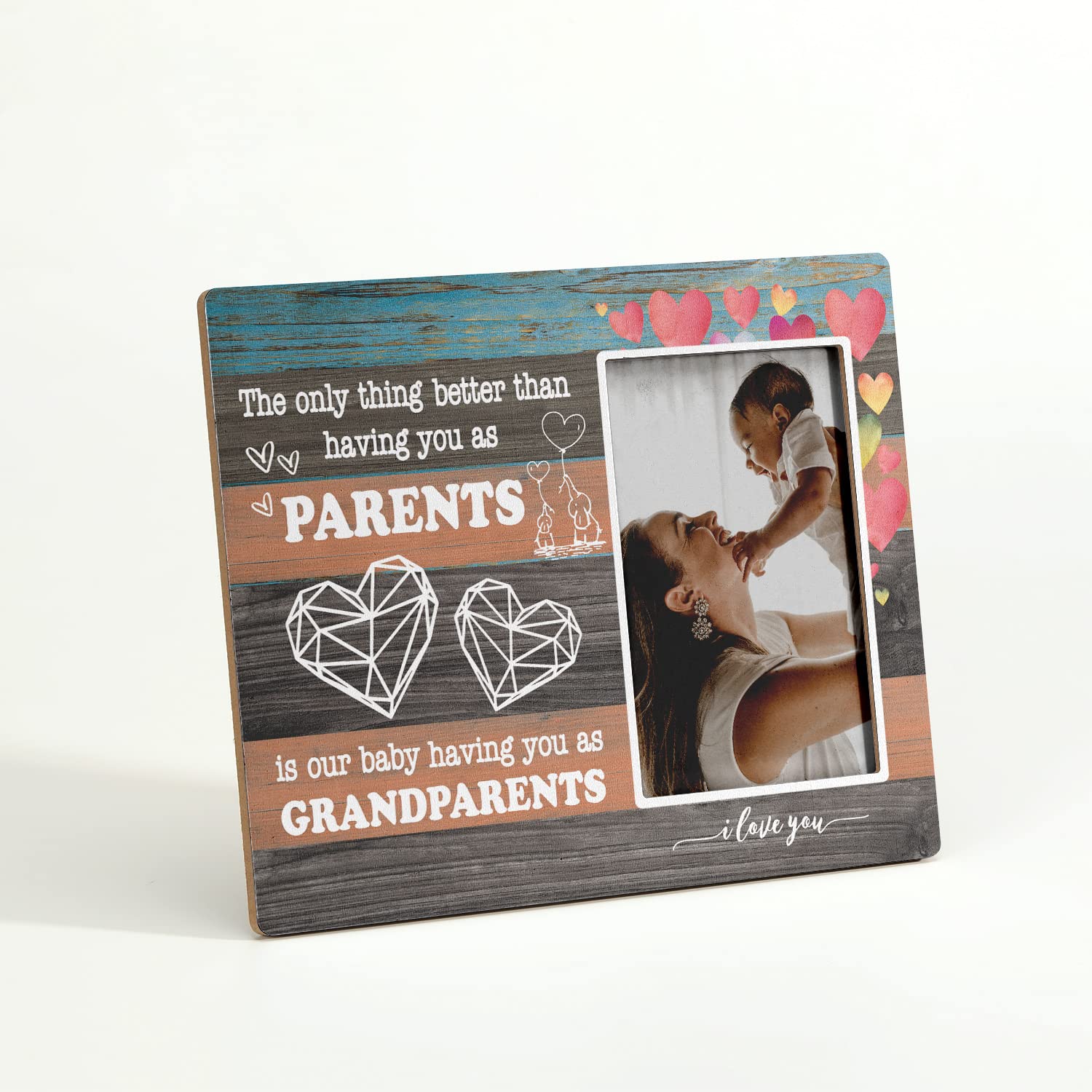 KU-DaYi Pregnancy Announcement Reveal Gift for New Grandparents, Grandparents Gifts, Grandparents Picture Frames, First time Grandparents Gifts, 4x6 In Photo - F021