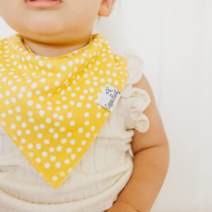 Copper Pearl Baby Bandana Bibs - 4 Pack Soft Cotton Baby Bibs for Drooling and Teething, Absorbent Drool Bibs for Baby Girl and Boy, Adjustable to Fit Newborns to Toddlers, Tons of Styles (Lemon)