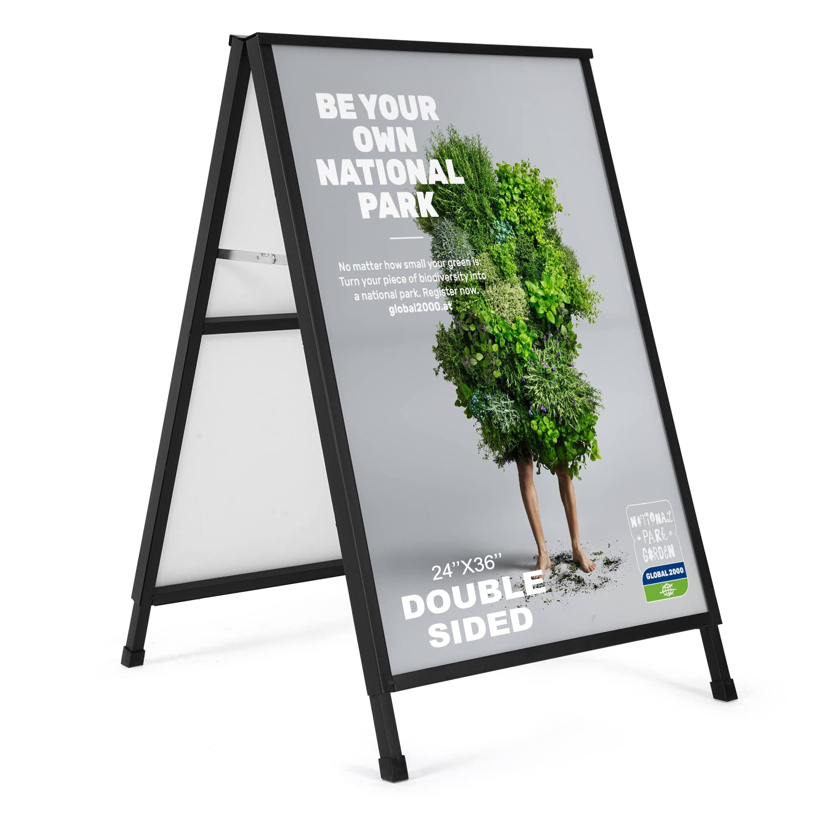 ZEGNEER Sidewalk Sign Board Curb Sign 24x36 inch Slide in Double Sided Display Foldable and Portable Comes with Carry