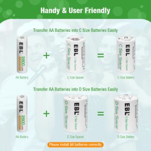 EBL Rechargeable Batteries Kit with C D 9V AA AAA Battery Charger and 10000mAh D Rechargeable Batteries