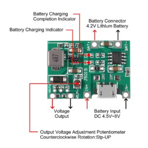 10Pcs TP4056 3.7V 4.2V 9V 5V 2A Adjustable DC-DC Step Up Boost Module 18650 Lithium Li-ion Battery Charger Discharge Power Board DIY Kit Parts