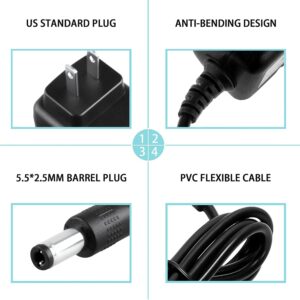 Jantoy 12V DC 1.5A-2A 100V-240V Converter Adapter Power Supply Power Cord Power Cable Charger DC Power Supply Plug 5.5mm x 2.5mm Series Global