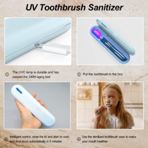 VAPTEC Toothbrush Travel Case,Portable Toothbrush Box Toothbrush Covers with U V Cleaning Light for Home and Travel