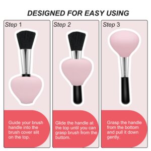 Makeup Brush Covers, Silicone Brush Organizer Case for Makeup Storage and Protect Makeup Bag, 4 Pack Reusable Brush Holders for Travel, Dustproof Brush Protector for Makeup Lovers and Wife