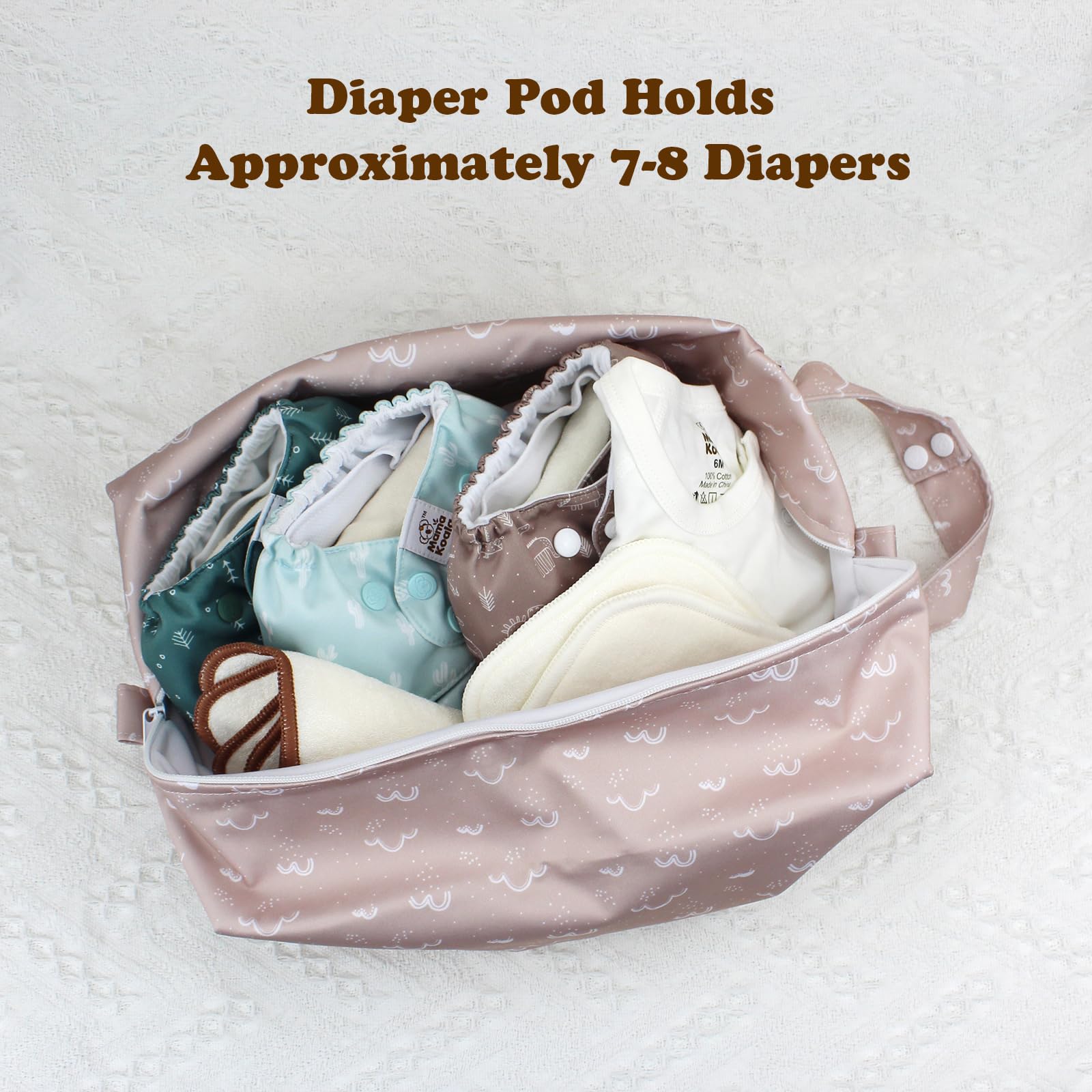 Mama Koala Waterproof Diaper Pods for Baby Items, Cloth Diapers, Swimsuits, Travel, Gym Clothes, Beach, Pump Parts, Toiletries, 2 Pack(D005)