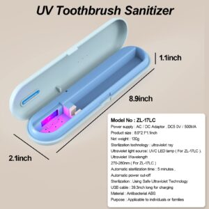 VAPTEC Toothbrush Travel Case,Portable Toothbrush Box Toothbrush Covers with U V Cleaning Light for Home and Travel