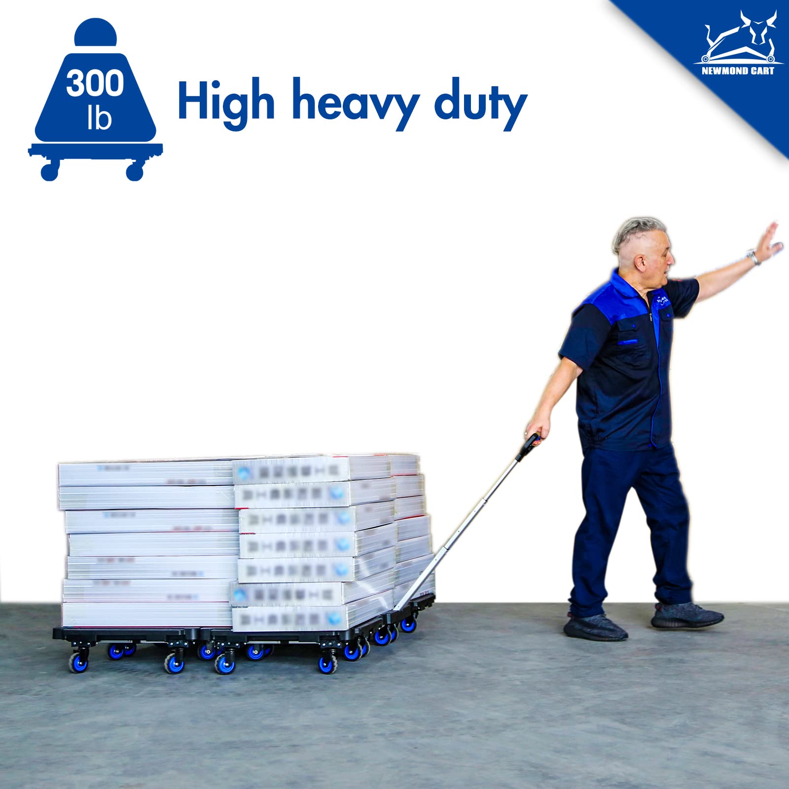 300lb Foldable Platform Hand Truck Push Cart