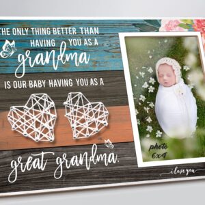 KU-DaYi Baby Announcement Picture Frame for Great Grandma - Ultrasound Picture Photo Frame Baby Announcement Gift for Great Grandma 4x6 In Photo - F020