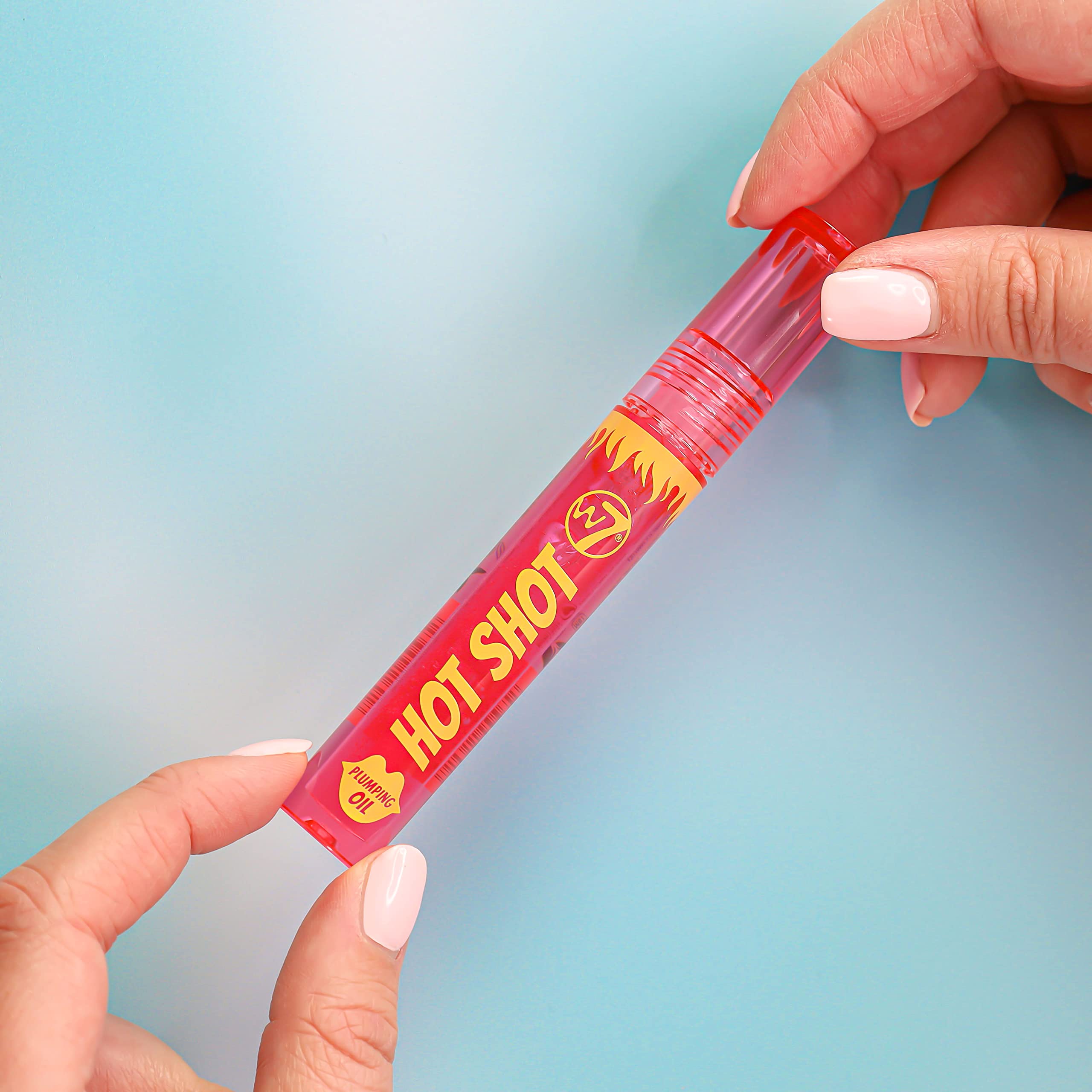 W7 Hot Shot Plumping Oil - Enhancing & Repairing Plump Effect For Fuller Lips - Clear & Soft, Natural, Everyday Lip Care