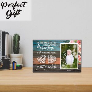 KU-DaYi Baby Announcement Picture Frame for Great Grandma - Ultrasound Picture Photo Frame Baby Announcement Gift for Great Grandma 4x6 In Photo - F020