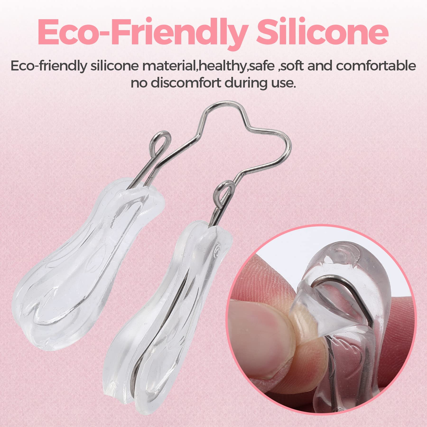 Nose Shaper,Nose Slimmer Lifter Clip - Nose Shaper for Wide Noses - Stainless Steel Clip with Soft Silicone Pads - Nose Corrector Clip for Men, Women