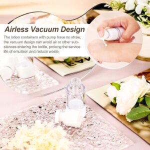 12 Pcs 15 ml Airless Pump Bottles 0.5 oz Travel Pump Bottle Dispenser Refillable Cosmetic Cream Jar Vacuum Makeup Pump Containers Plastic Pump Press Bottles for Lotion Perfume